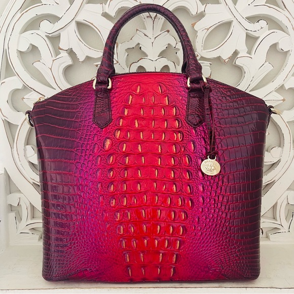 Brahmin | Bags | Brahmin Large Duxbury Satchel Ruby Ombre Red Dark ...